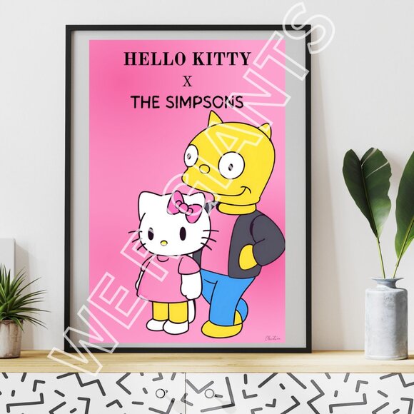 Art | Hello Kitty X The Simpsons 11x17 Art Print | Poshmark